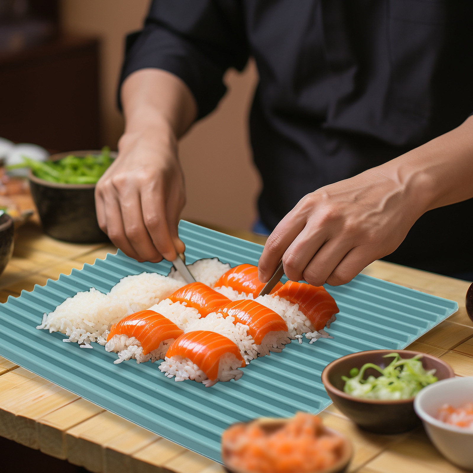 Ultimate Antibacterial Sushi Mat for Perfect Rice Rolls & Wave Rolls ...